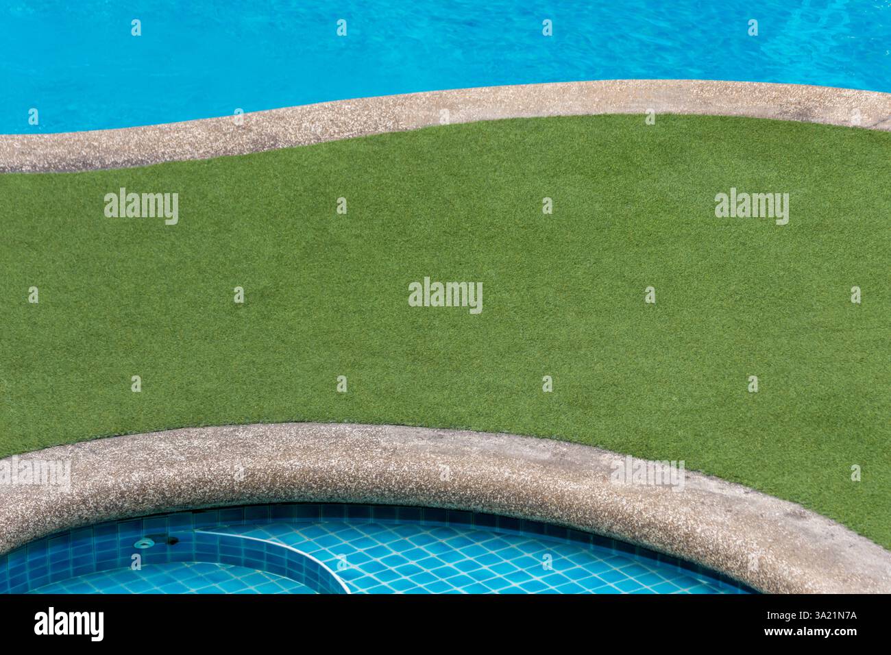 Swimming pool have a blue turquoise water in a pool with sandstone ...