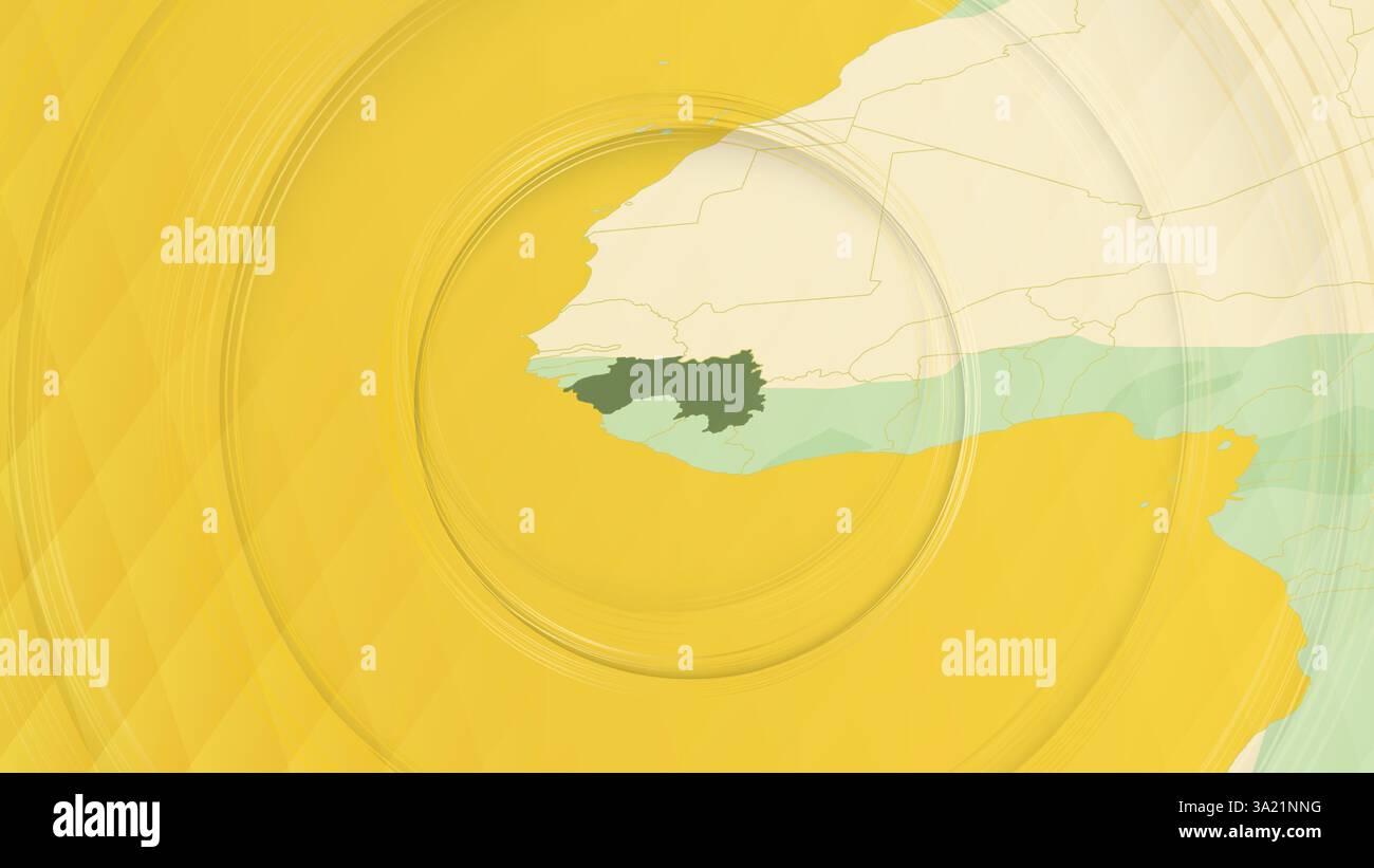 Abstract Map of Guinea and Surrounding Regions with Circular Patterns ...