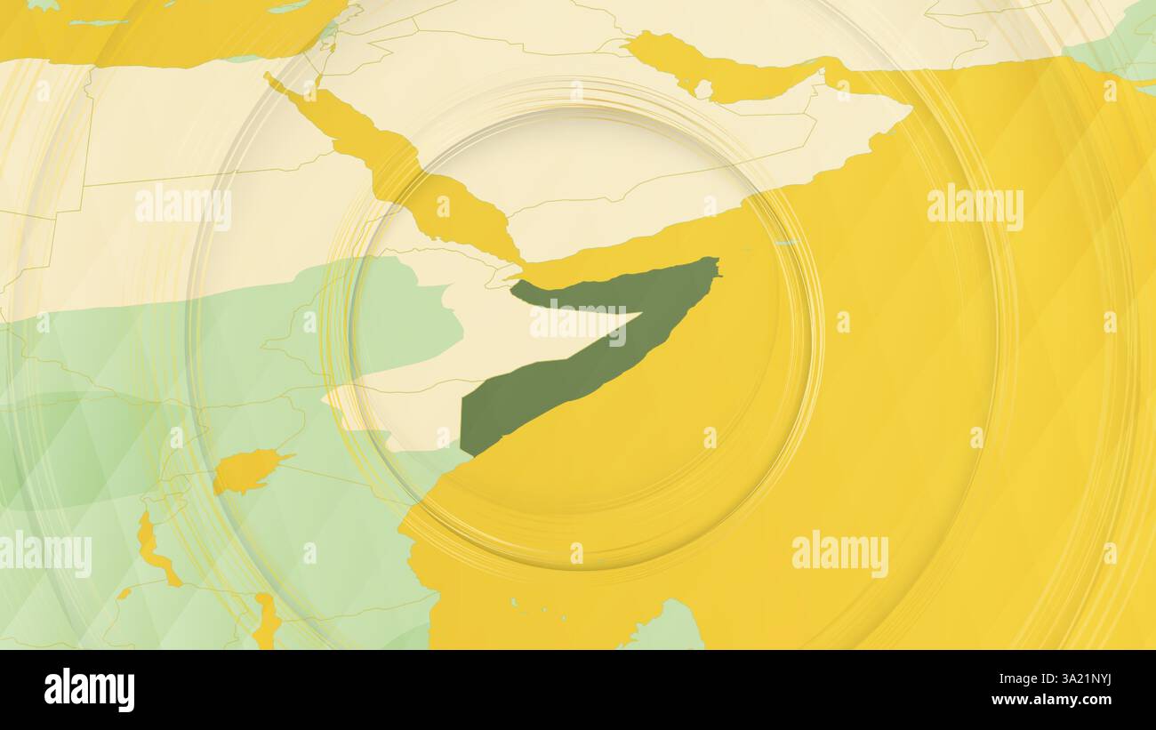 Abstract Map of Somalia and Surrounding Regions with Circular Patterns. Vibrant Abstract Map ...