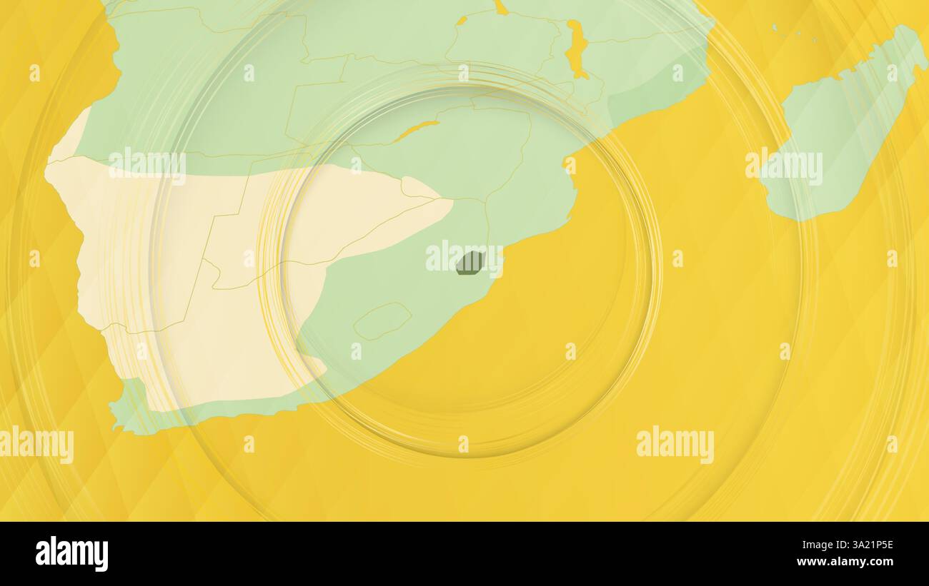 Abstract Map of Swaziland and Surrounding Regions with Circular Patterns. Vibrant Abstract Map ...