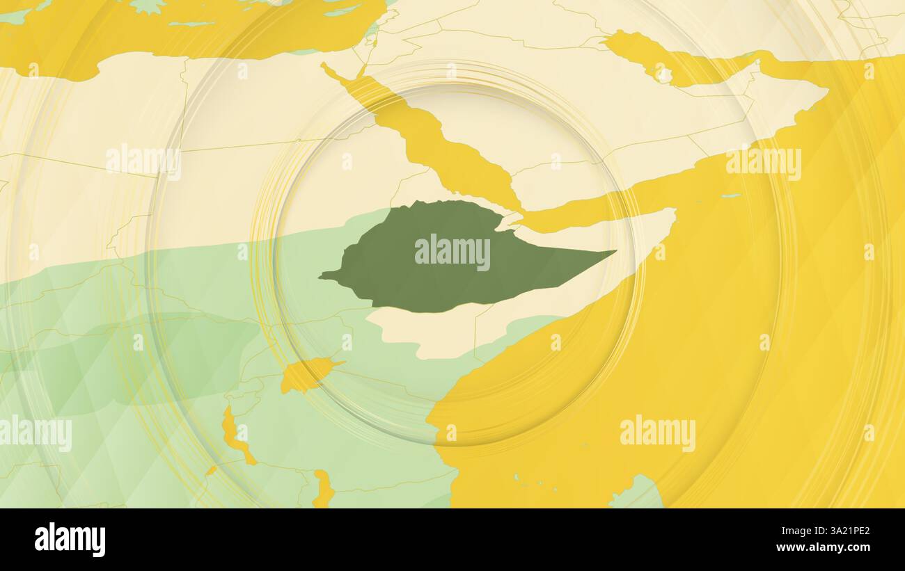 Abstract Map of Ethiopia and Surrounding Regions with Circular Patterns. Vibrant Abstract Map ...