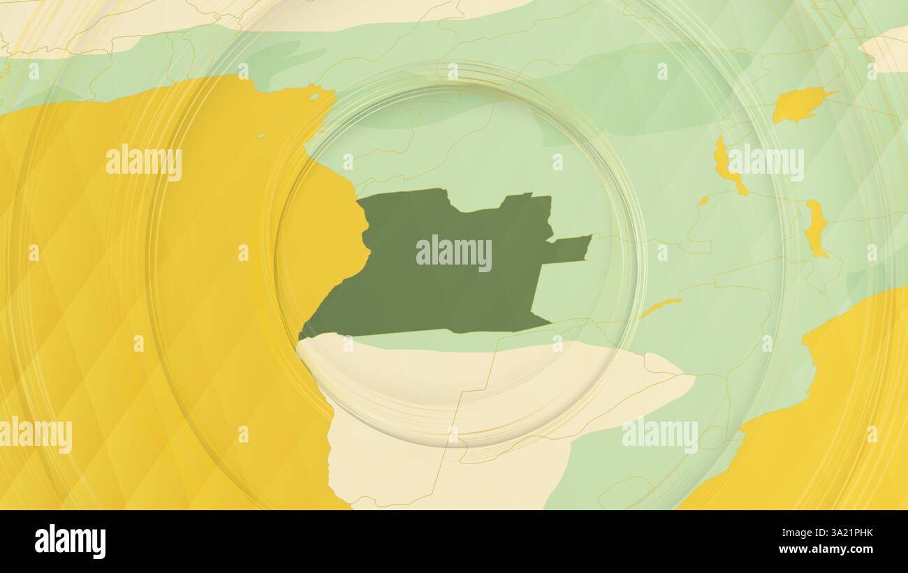 Abstract Map of Angola and Surrounding Regions with Circular Patterns. Vibrant Abstract Map ...