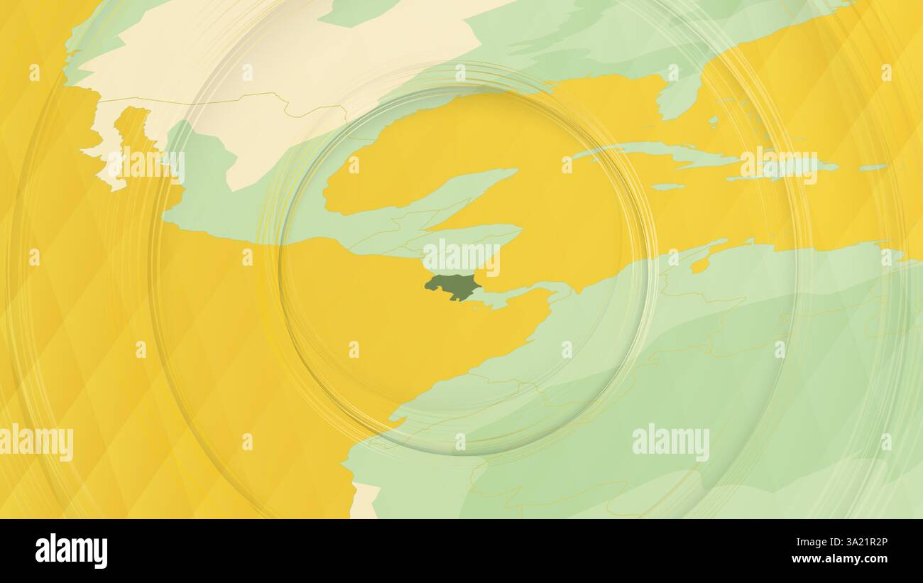 Abstract Map of Costa Rica and Surrounding Regions with Circular ...