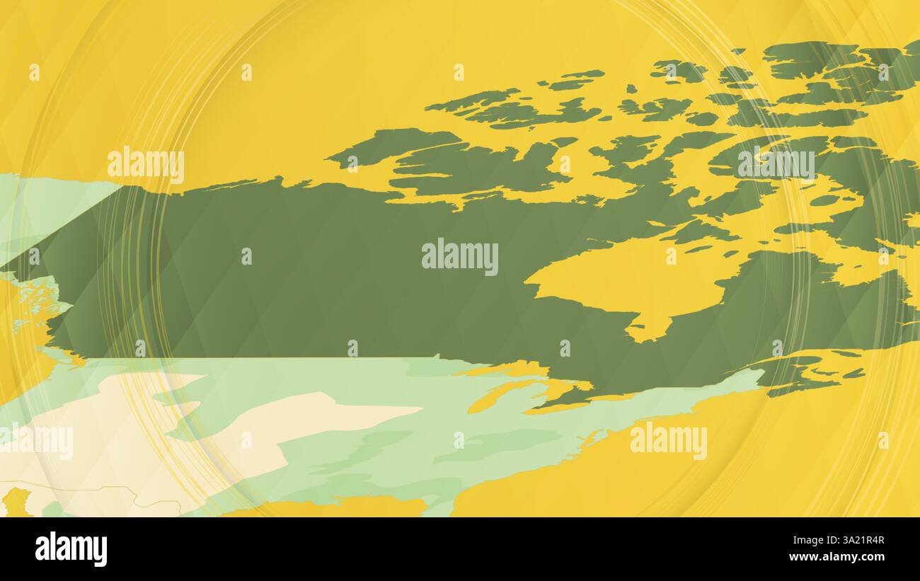 Abstract Map of Canada and Surrounding Regions with Circular Patterns ...