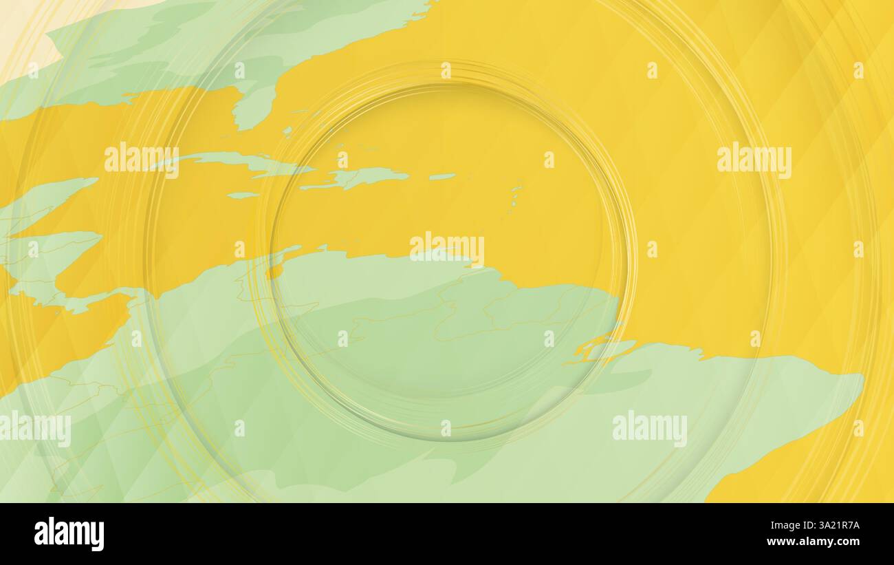 Abstract Map of Trinidad and Tobago and Surrounding Regions with Circular Patterns. Vibrant ...