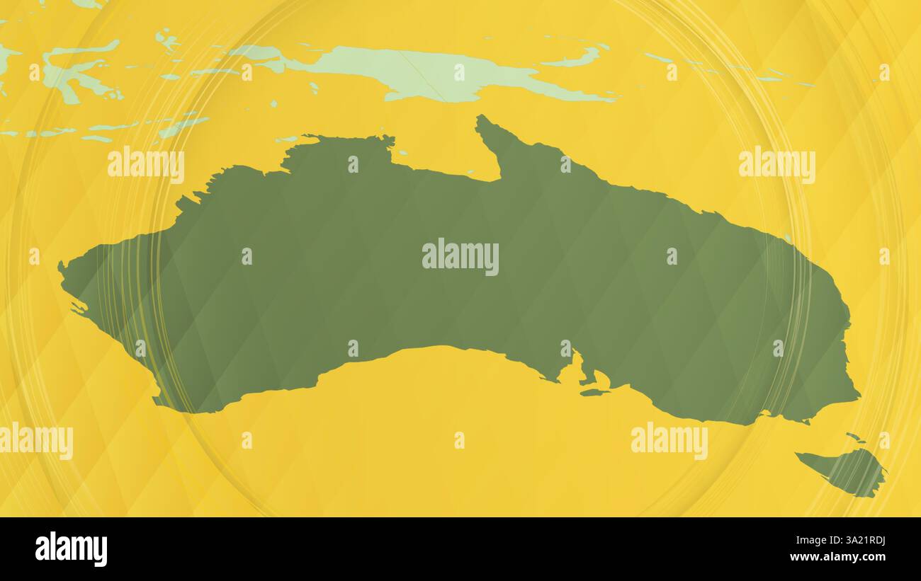 Abstract Map of Australia and Surrounding Regions with Circular ...
