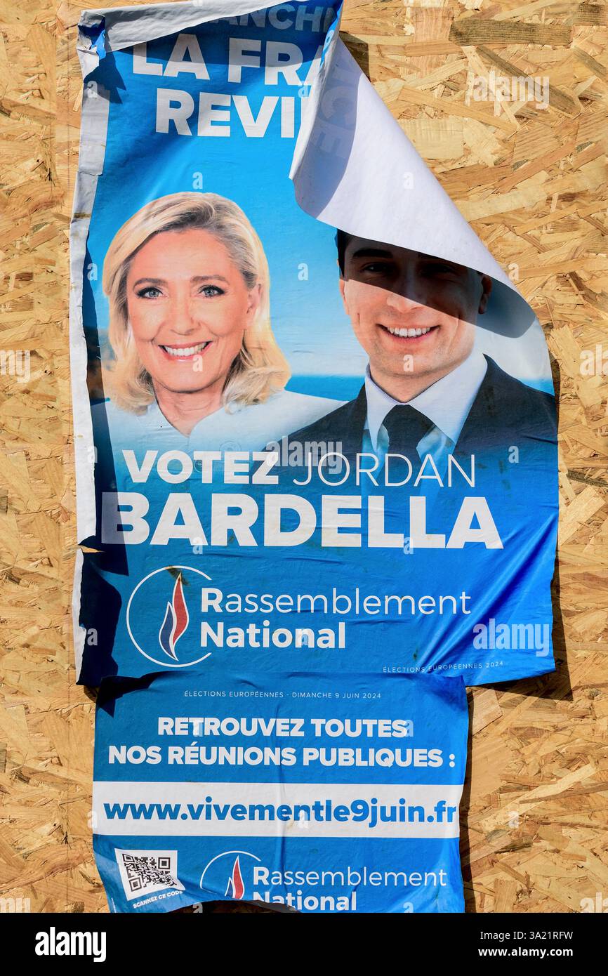 June 9 2024 European Parliament election poster for French candidate ...