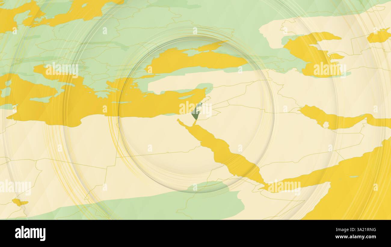 Abstract Map of Israel and Surrounding Regions with Circular Patterns. Vibrant Abstract Map ...