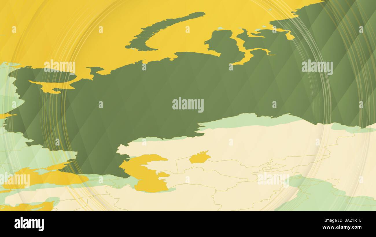 Abstract Map of Russia and Surrounding Regions with Circular Patterns ...
