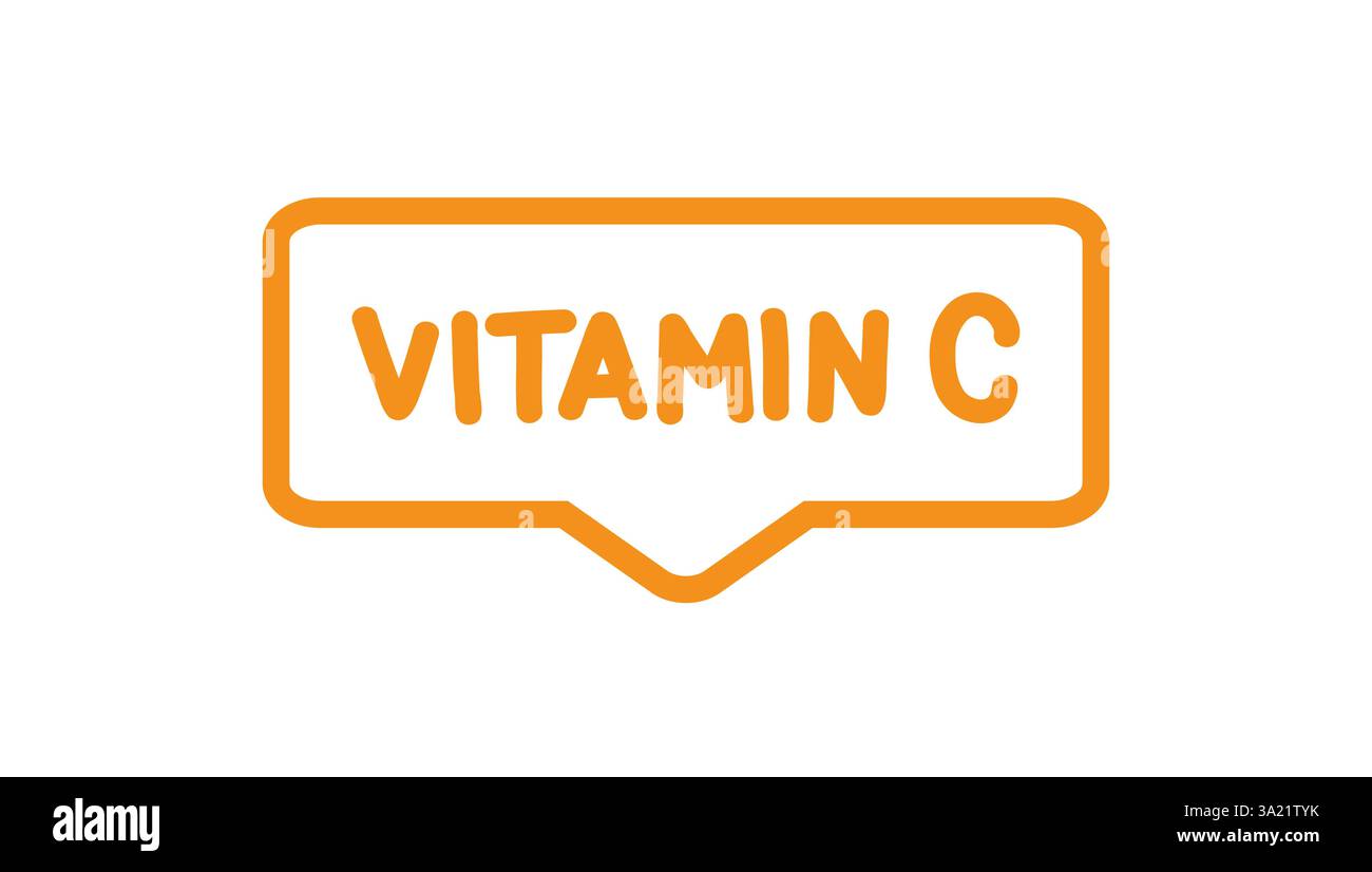 Vitamin C. Badge, icon, logo vector design illustration on white ...