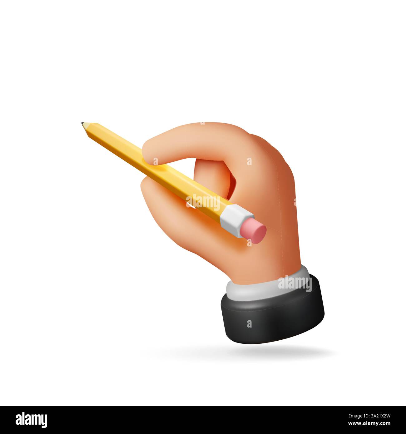 3D detailed classic pencil in hand isolated Stock Vector Image & Art ...