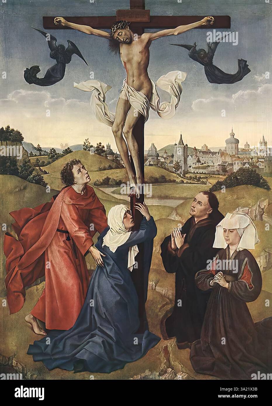 WEYDEN, Rogier van der (b. 1400, Tournai, d. 1464, Bruxelles) Crucifixion Triptych (central ...