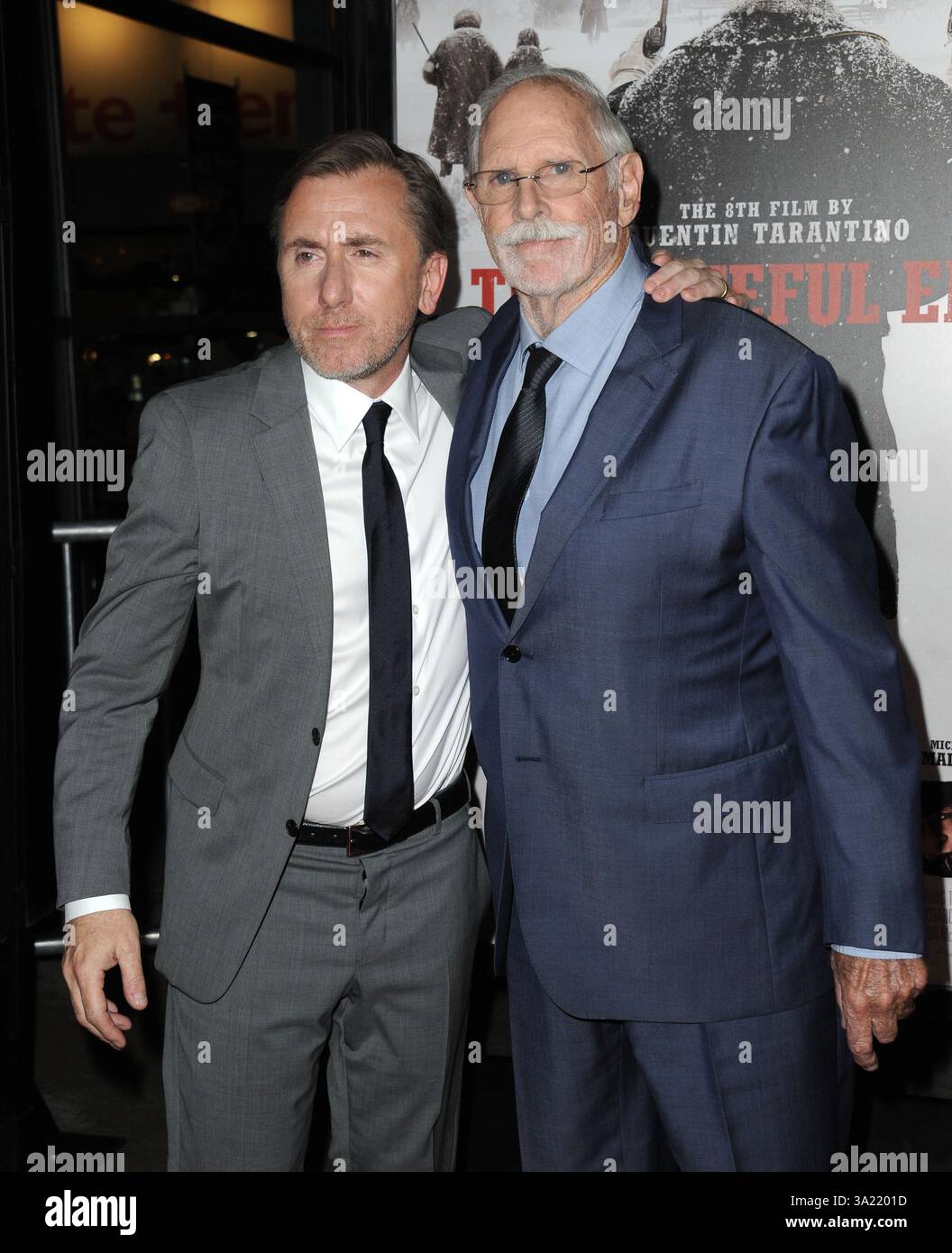 Tim Roth and Bruce Dern arriving at the premiere of 'The Hateful Eight ...