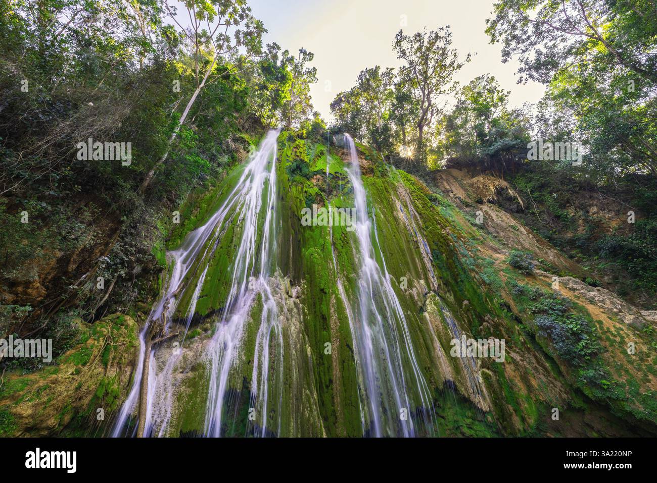 Beautiful tropical rainforest and waterfall El Limon in the mountan ...