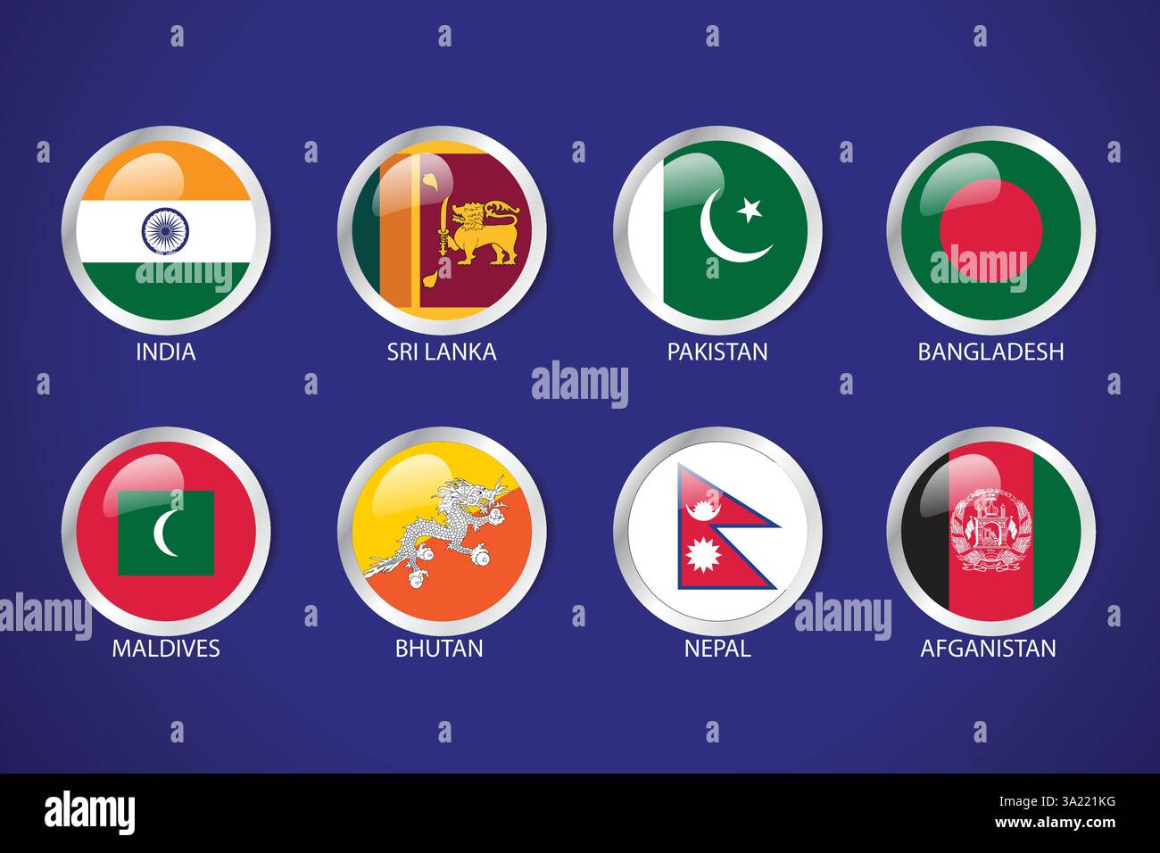 South asia round flags collection vector Stock Vector Image & Art - Alamy