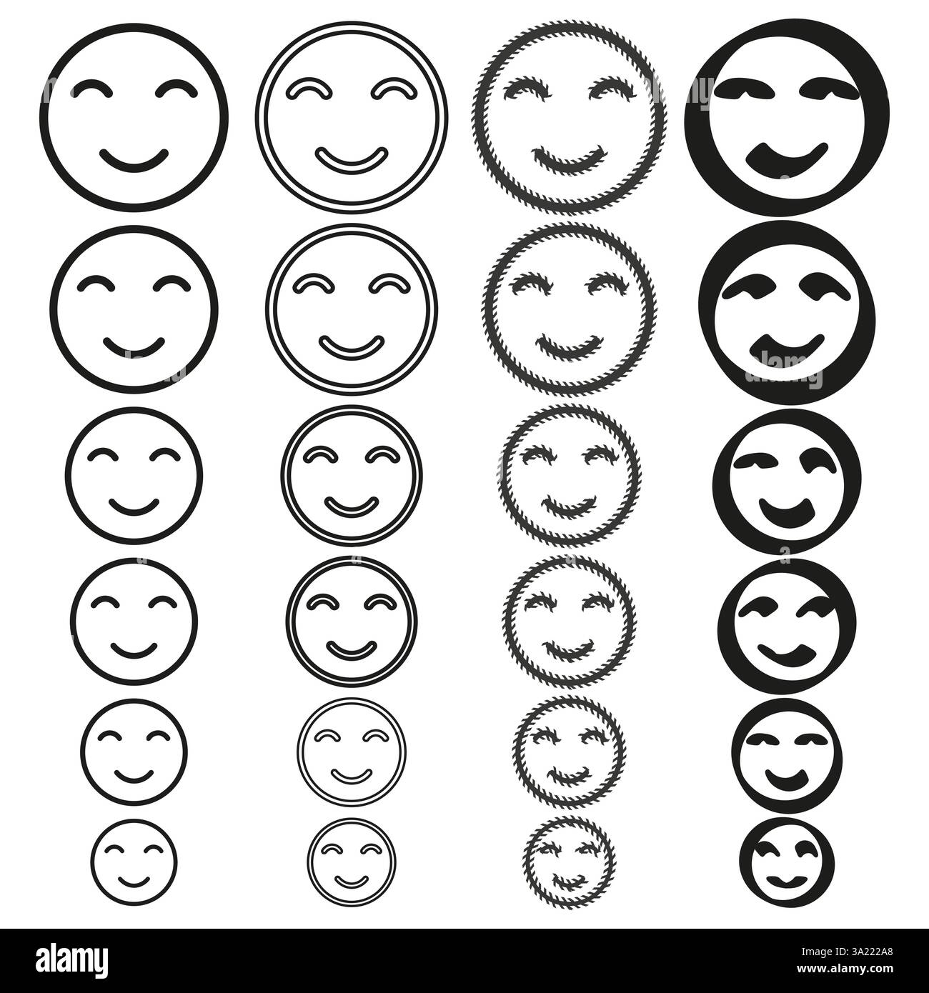 Emoji icon set. Smiley face vector. Different mood symbols. Expressive ...
