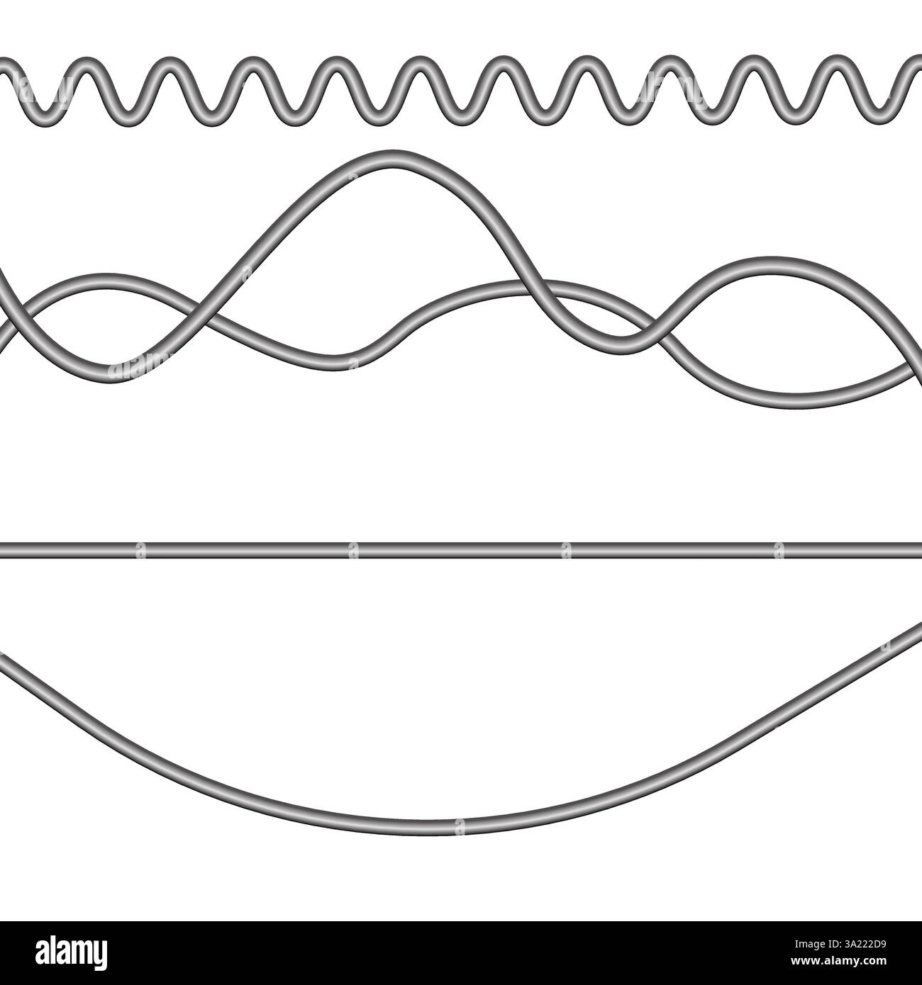 Knot theory vector. Grayscale line illustrations. Mathematical concept ...