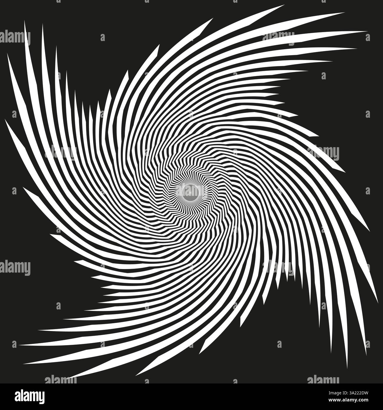Sharp spiral illusion. Abstract hypnotic movement. Black white contrast ...