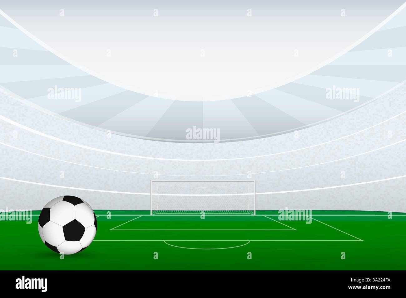 Minimalist Soccer Stadium with Classic Ball. A clean and minimalist ...