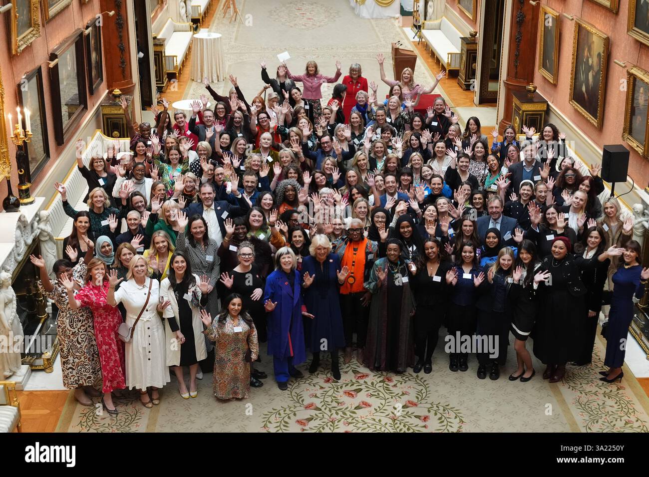 Queen Camilla (centre front) and Jude Kelly, the founder of Women of ...