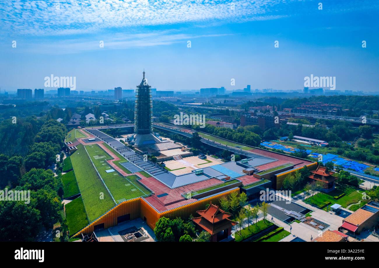 Aerial view of Dajianen Temple, Nanjing, Jiangsu Province, China Stock ...