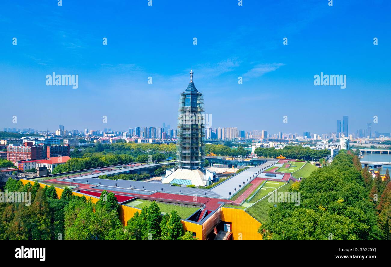Aerial view of Dajianen Temple, Nanjing, Jiangsu Province, China Stock ...