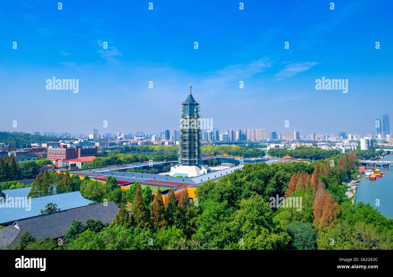 Aerial view of Dajianen Temple, Nanjing, Jiangsu Province, China Stock ...