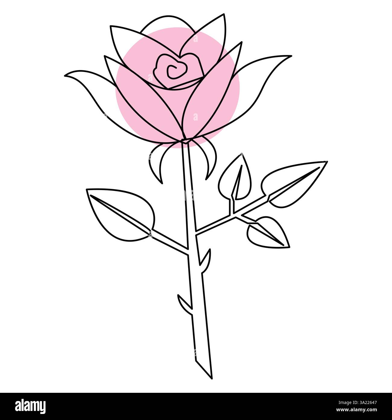Continuous single line art drawing vector illustration of style rose ...