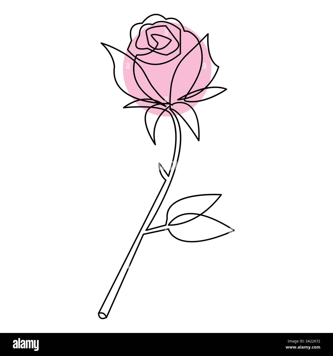 Continuous single line art drawing vector illustration of style rose ...