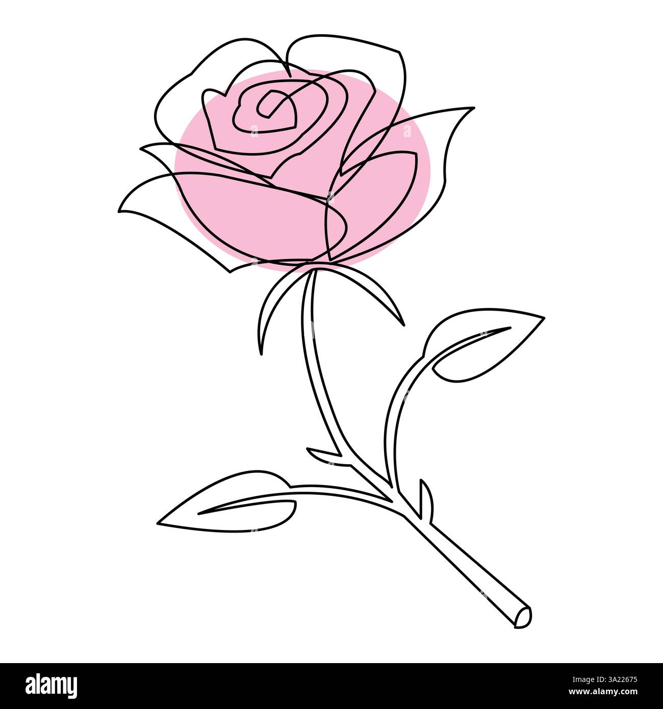 Continuous single line art drawing vector illustration of style rose ...