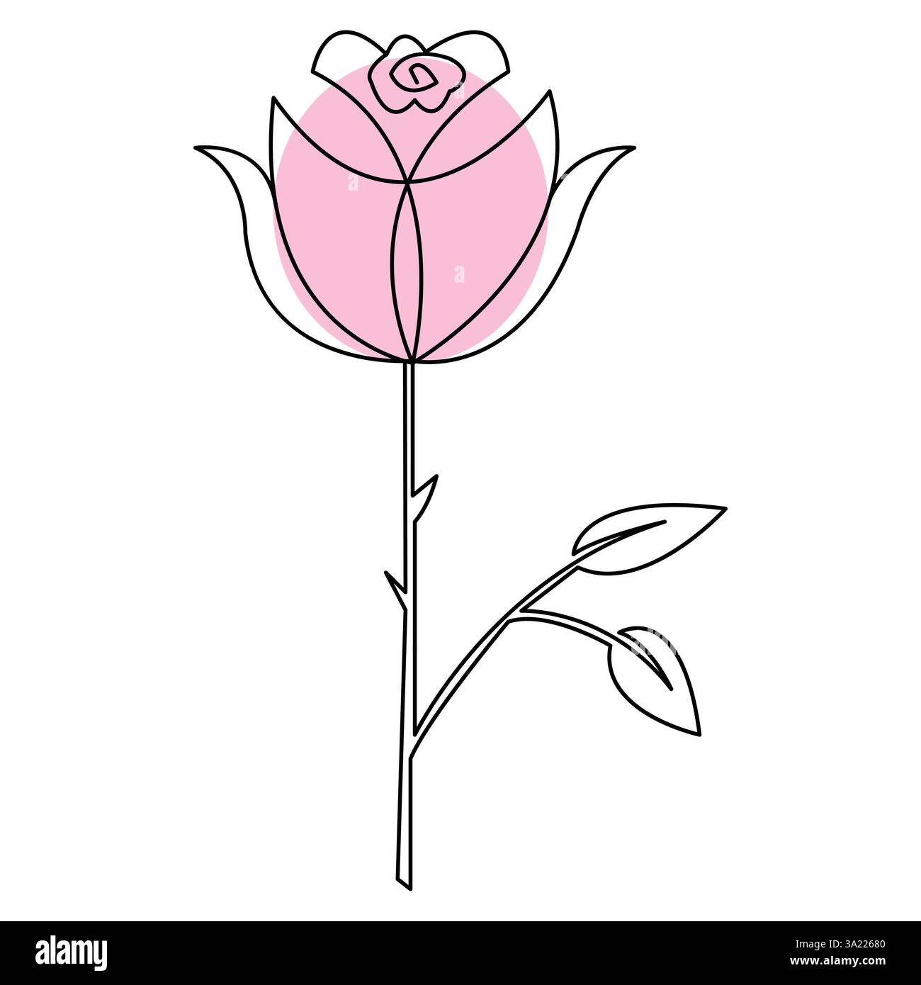 Continuous single line art drawing vector illustration of style rose ...