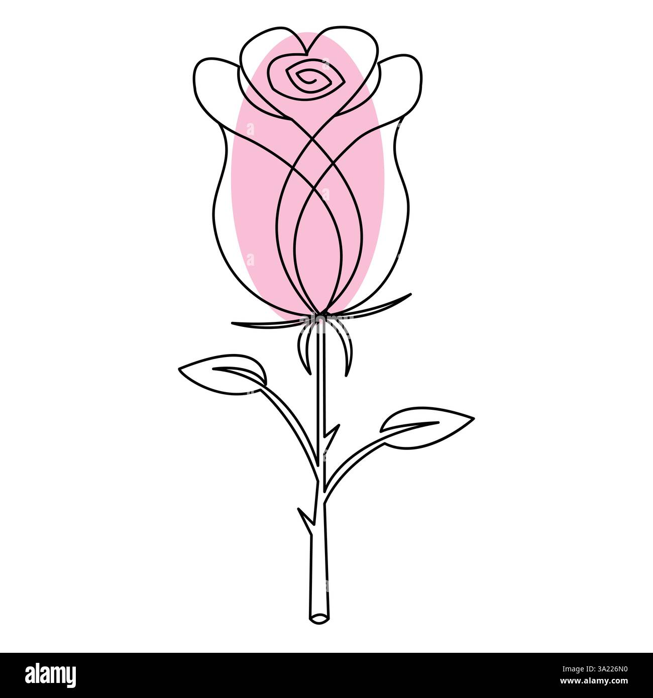 Continuous single line art drawing vector illustration of style rose ...