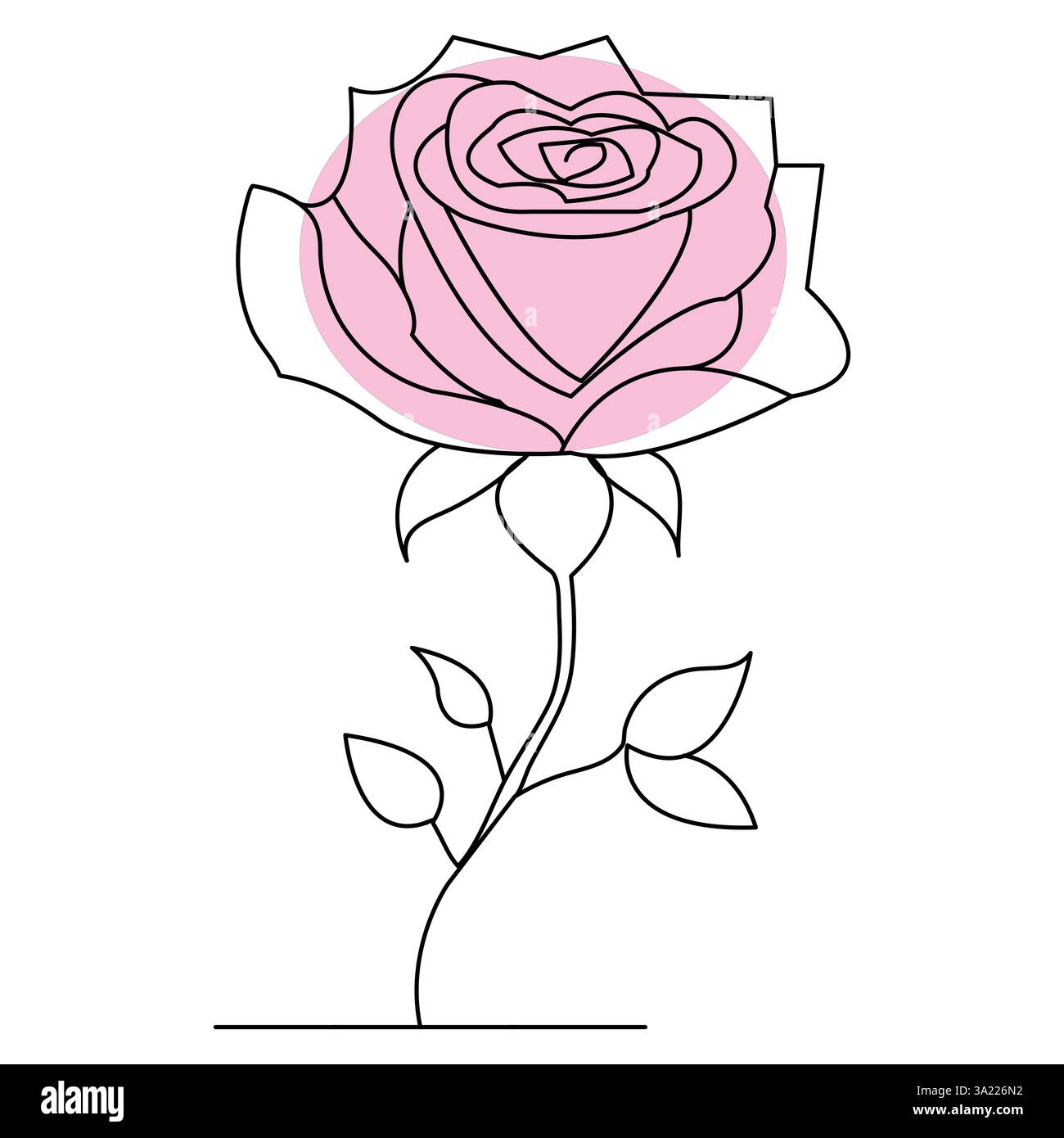 Continuous single line art drawing vector illustration of style rose Flower Stock Vector Image ...