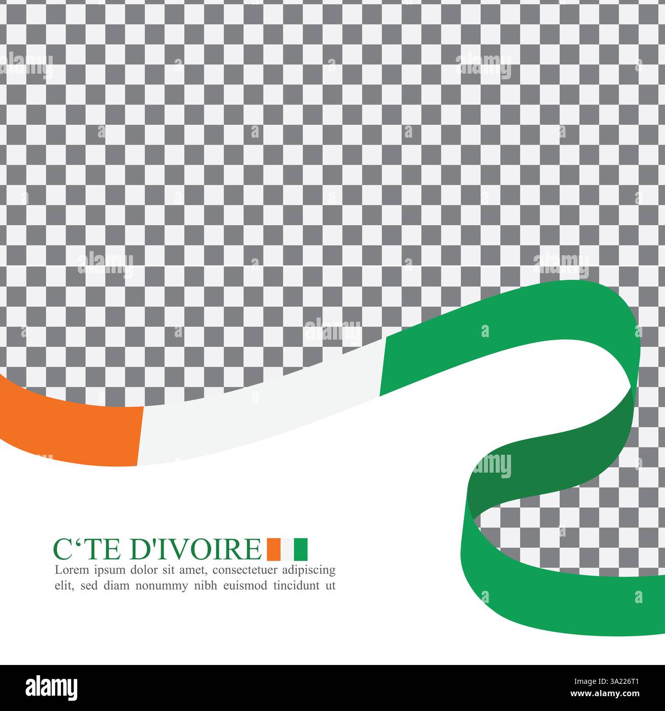 Ivory Coast national flag ribbon stock vector Stock Vector Image & Art ...