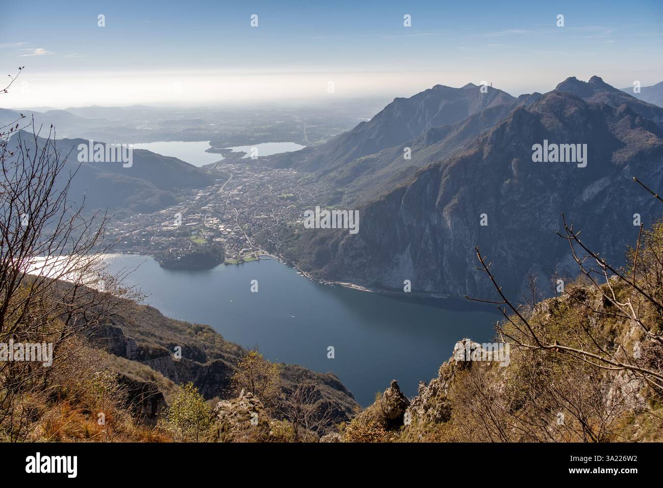 Scenic Aerial View of Italian Lakes from Mountain Summit – Breathtaking ...
