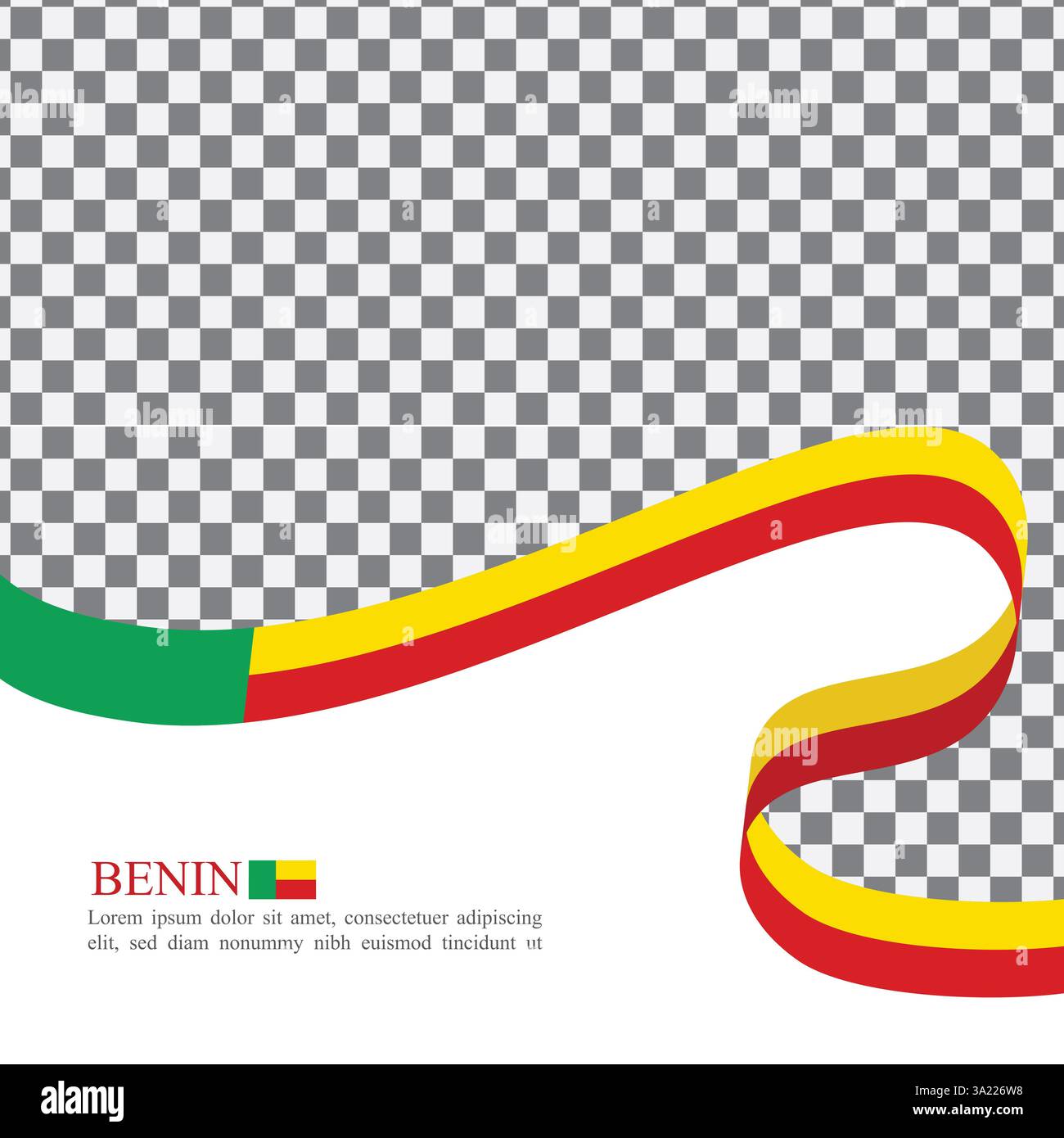 Benin national flag ribbon stock vector Stock Vector Image & Art - Alamy