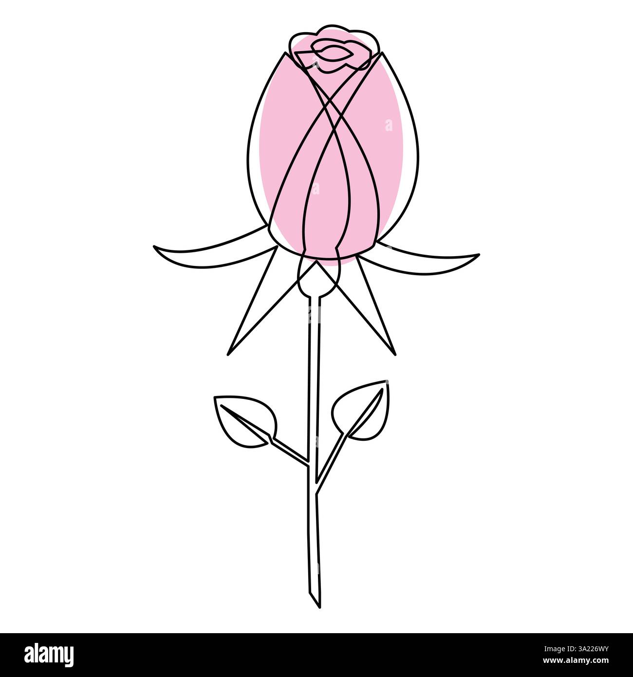 Continuous single line art drawing vector illustration of style rose Flower Stock Vector Image ...