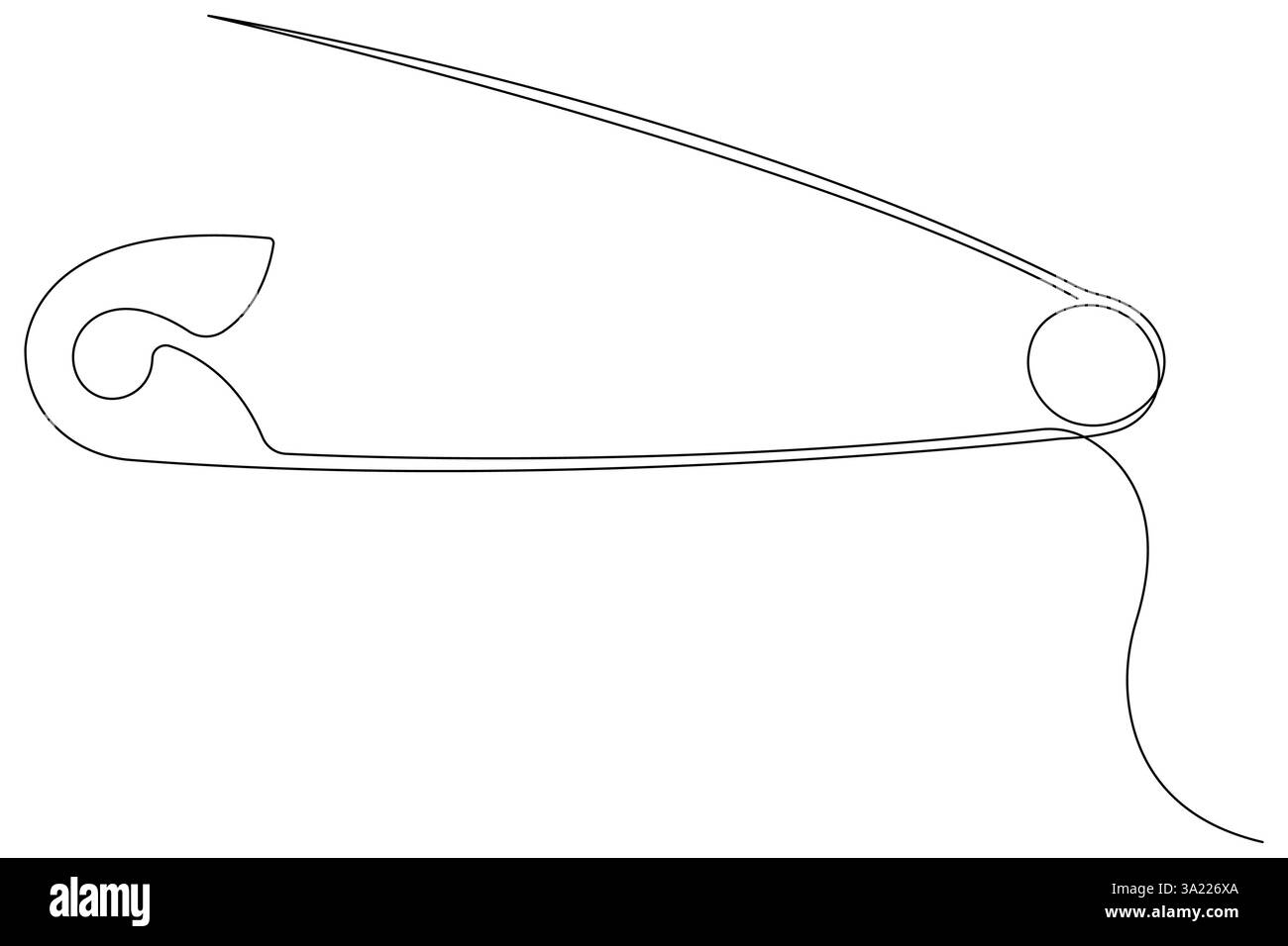 Safety pin continuous one line art drawing of outline vector ...