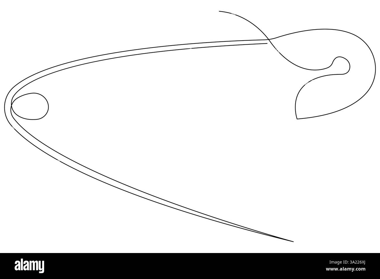 Safety pin continuous one line art drawing of outline vector ...