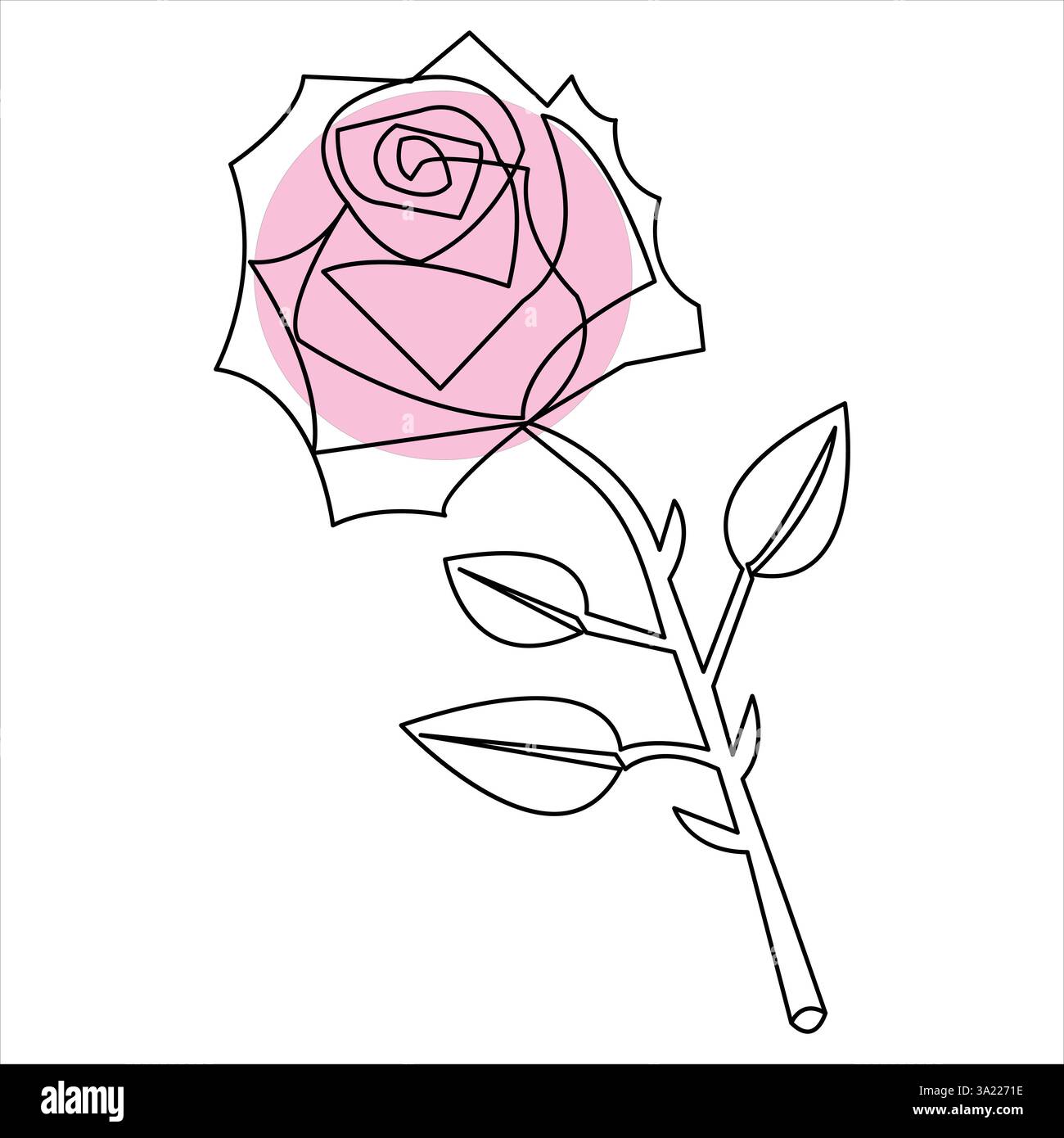 Continuous single line art drawing vector illustration of style rose ...