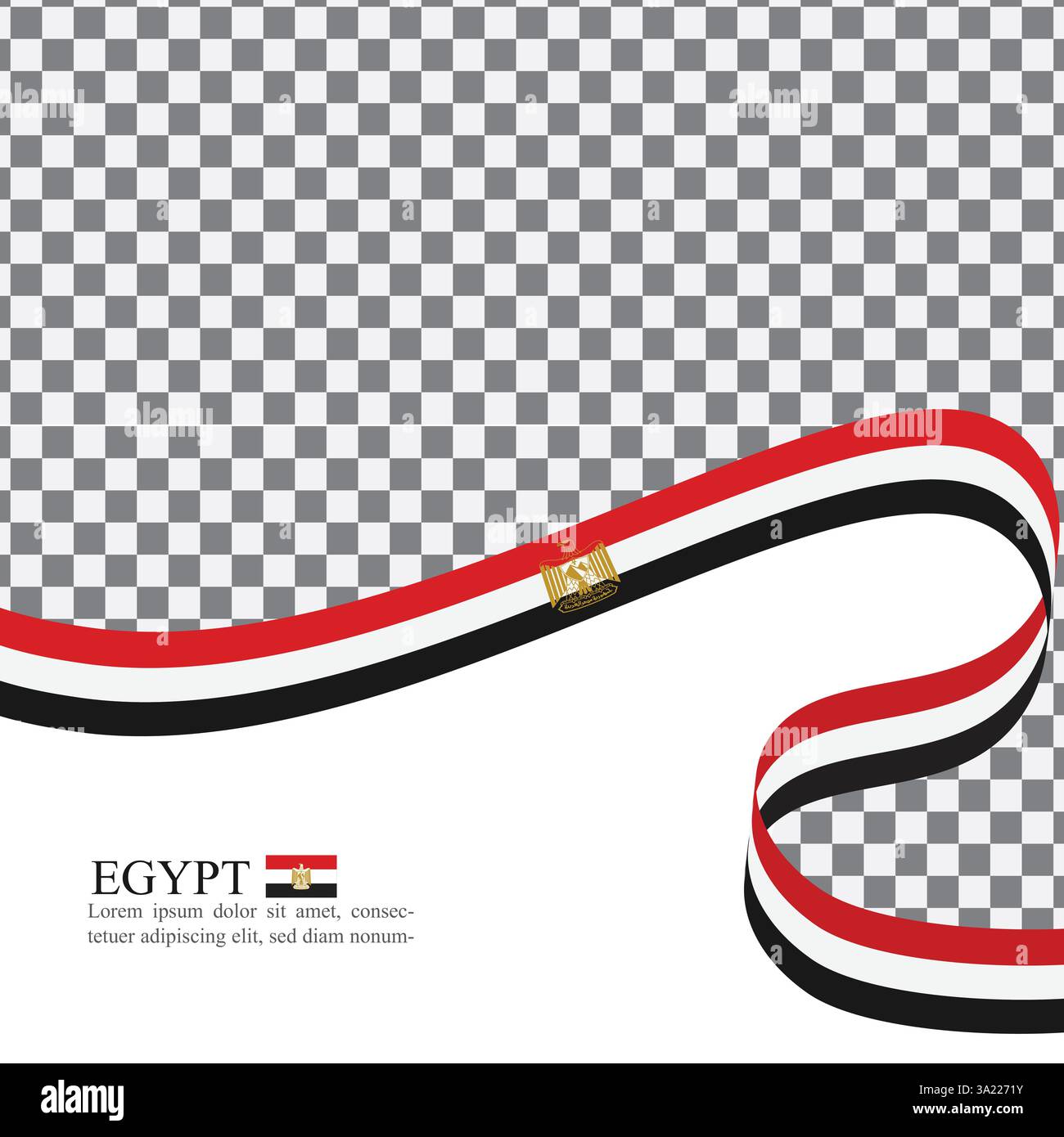 Egypt national flag ribbon stock vector Stock Vector Image & Art - Alamy