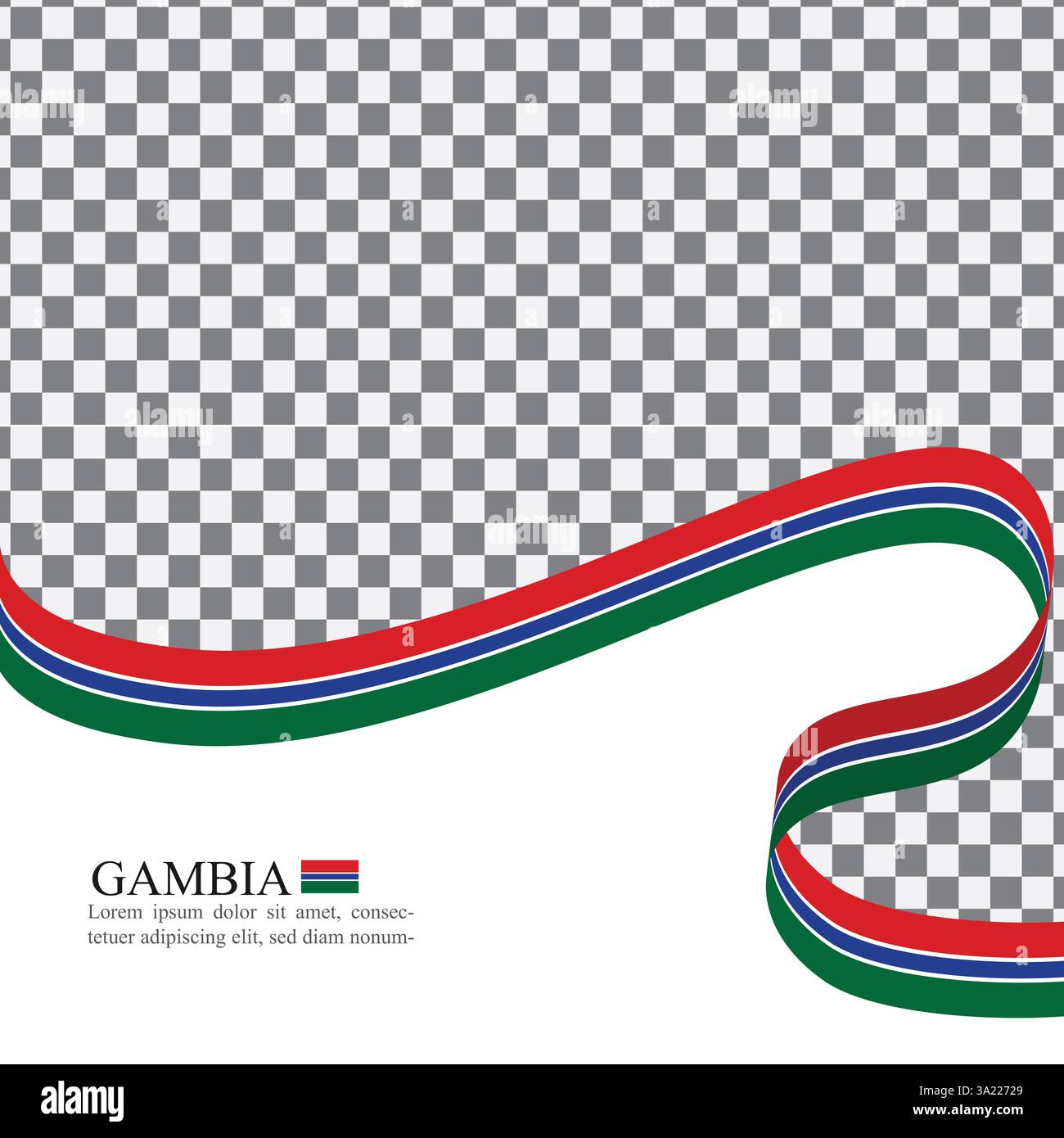 Gambia national flag ribbon stock vector Stock Vector Image & Art - Alamy