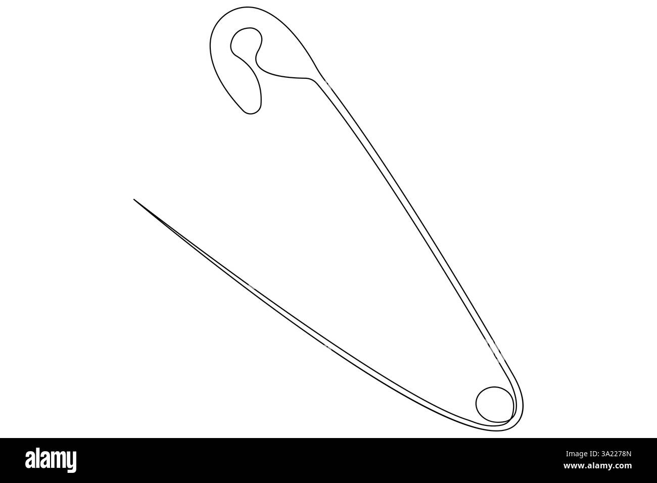 Safety pin continuous one line art drawing of outline vector ...