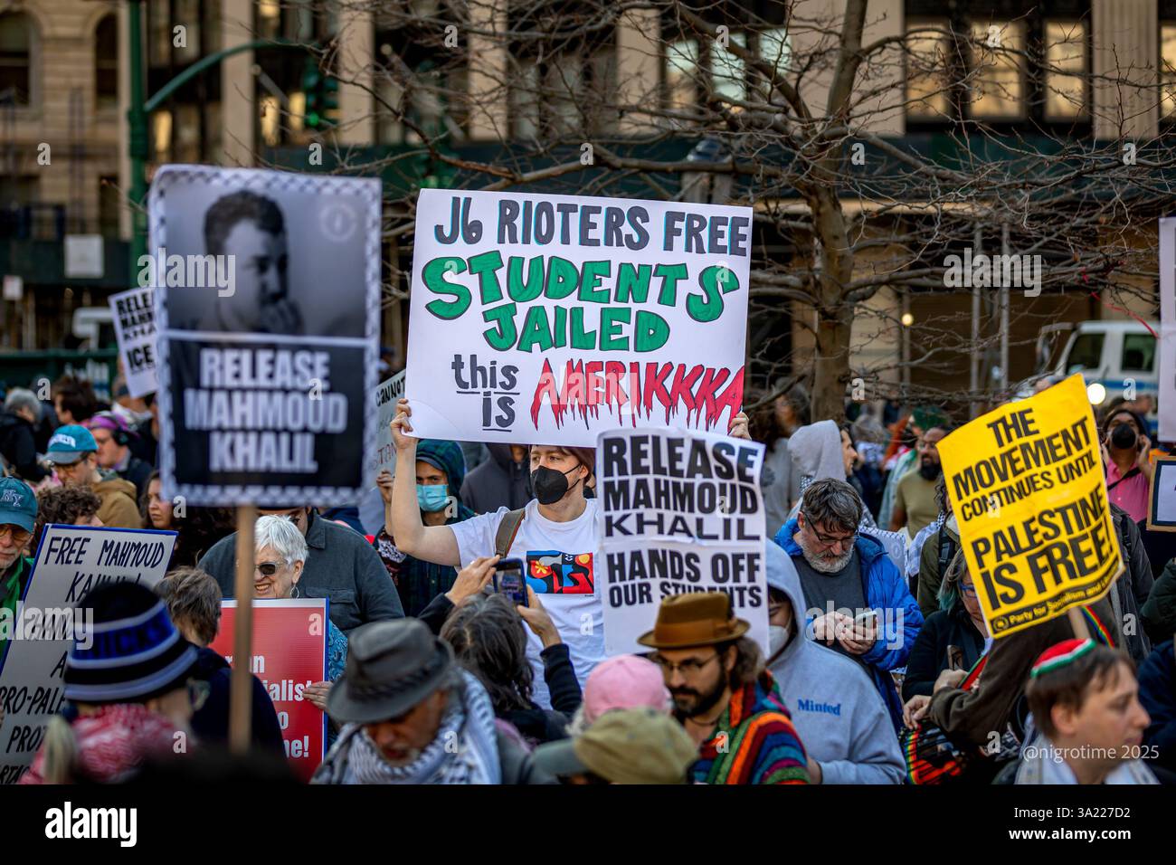 March 10, 2025, New York City, New York, United States: A protestor ...