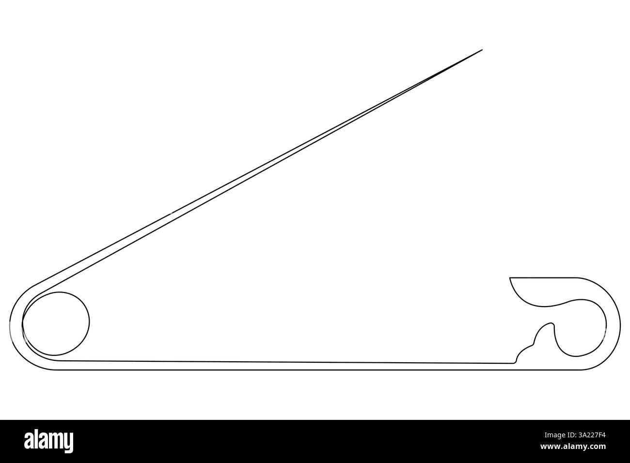 Safety pin continuous one line art drawing of outline vector ...