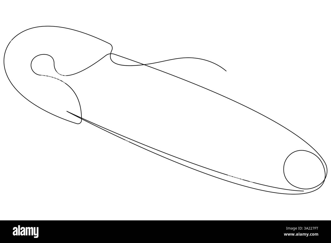 Safety pin continuous one line art drawing of outline vector ...