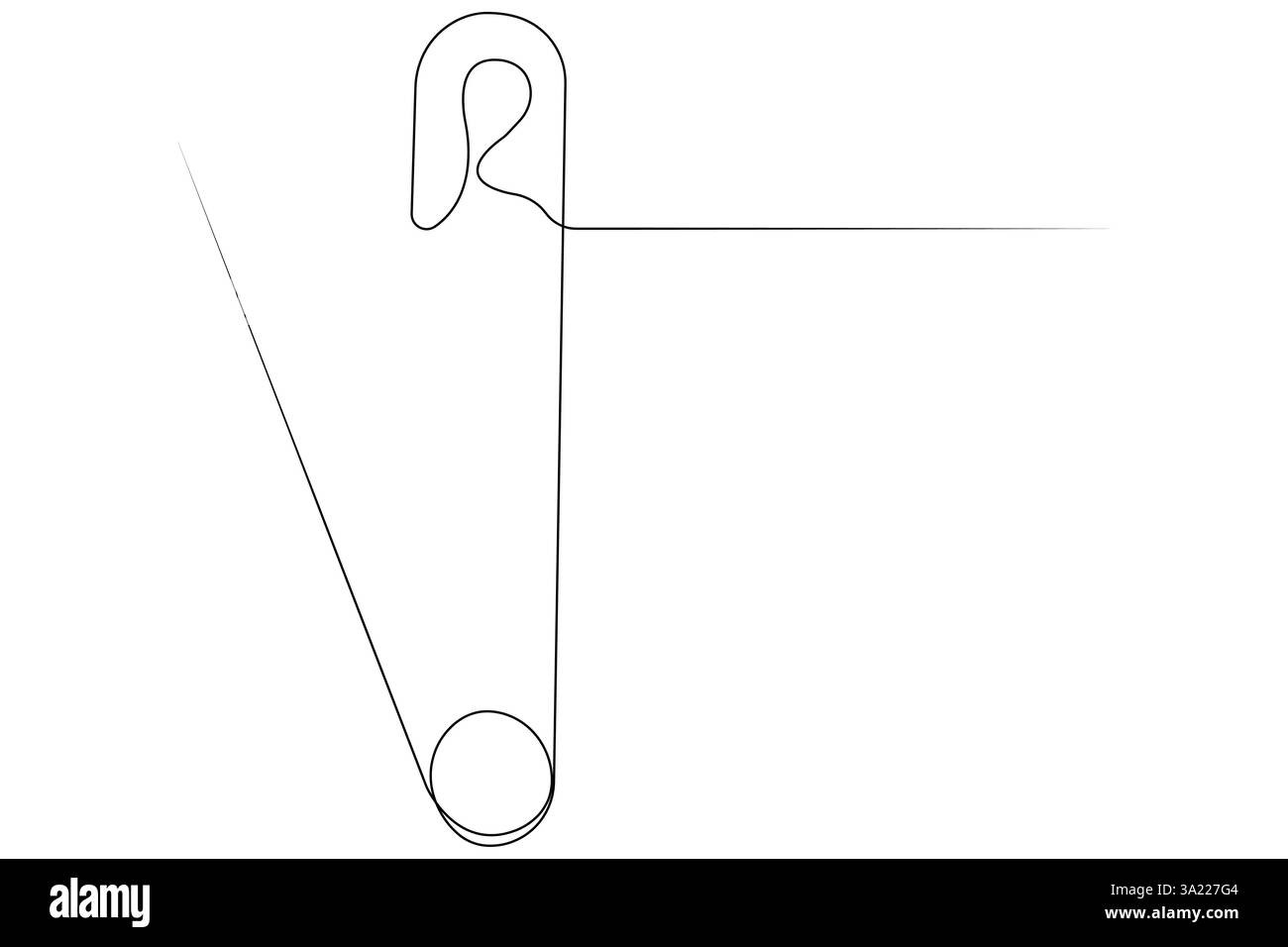 Safety pin continuous one line art drawing of outline vector ...
