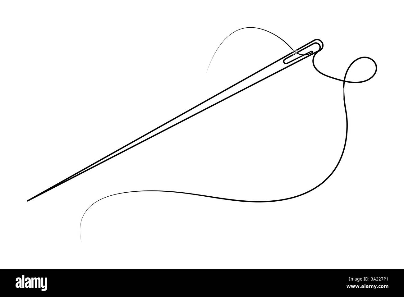 Sewing needle thread linear Cut Out Stock Images & Pictures - Alamy