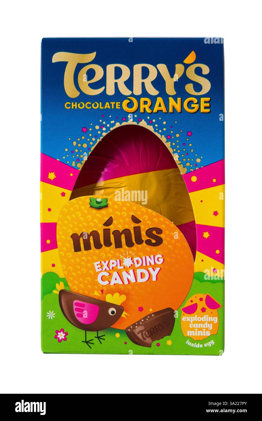 Terry's Chocolate Orange minis exploding candy Easter Egg isolated on ...