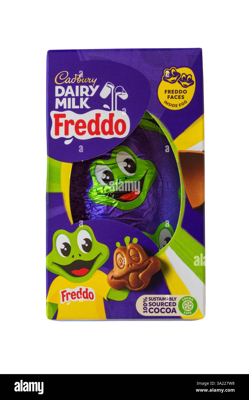 Cadbury Dairy Milk Freddo Easter Egg isolated on white background ...